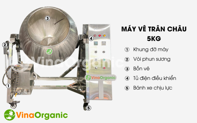 MVC05 - Máy vê trân châu nhân 5kg, vê trân châu nhân dừa
