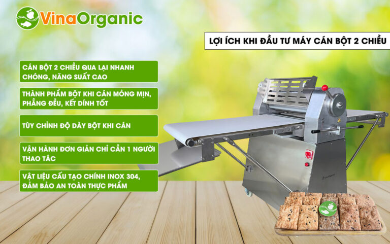 CB2 - Máy cán bột 2 chiều, cán bột làm bánh mầm gạo lứt