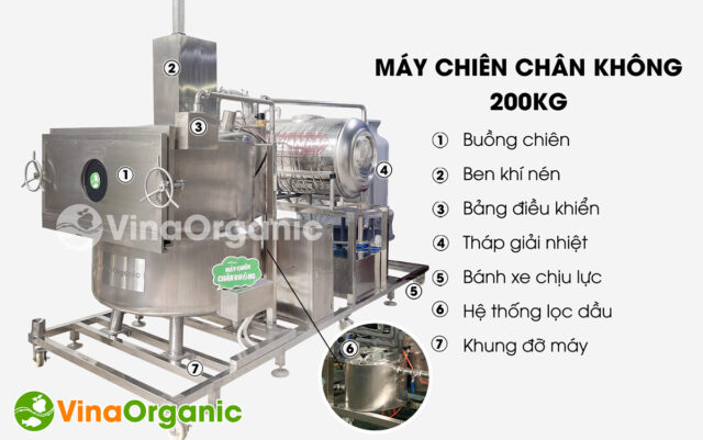 MC200 - Máy chiên chân không 200kg, chiên ngô nếp, mít, nấm